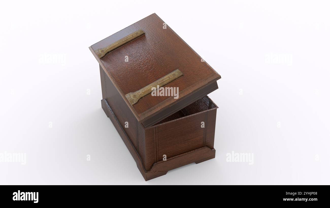 open treasure Box with white background Stock Photo - Alamy