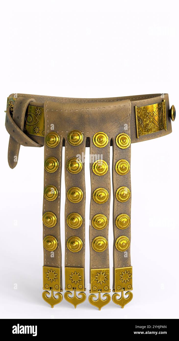 roman soldier belt with white background Stock Photo - Alamy
