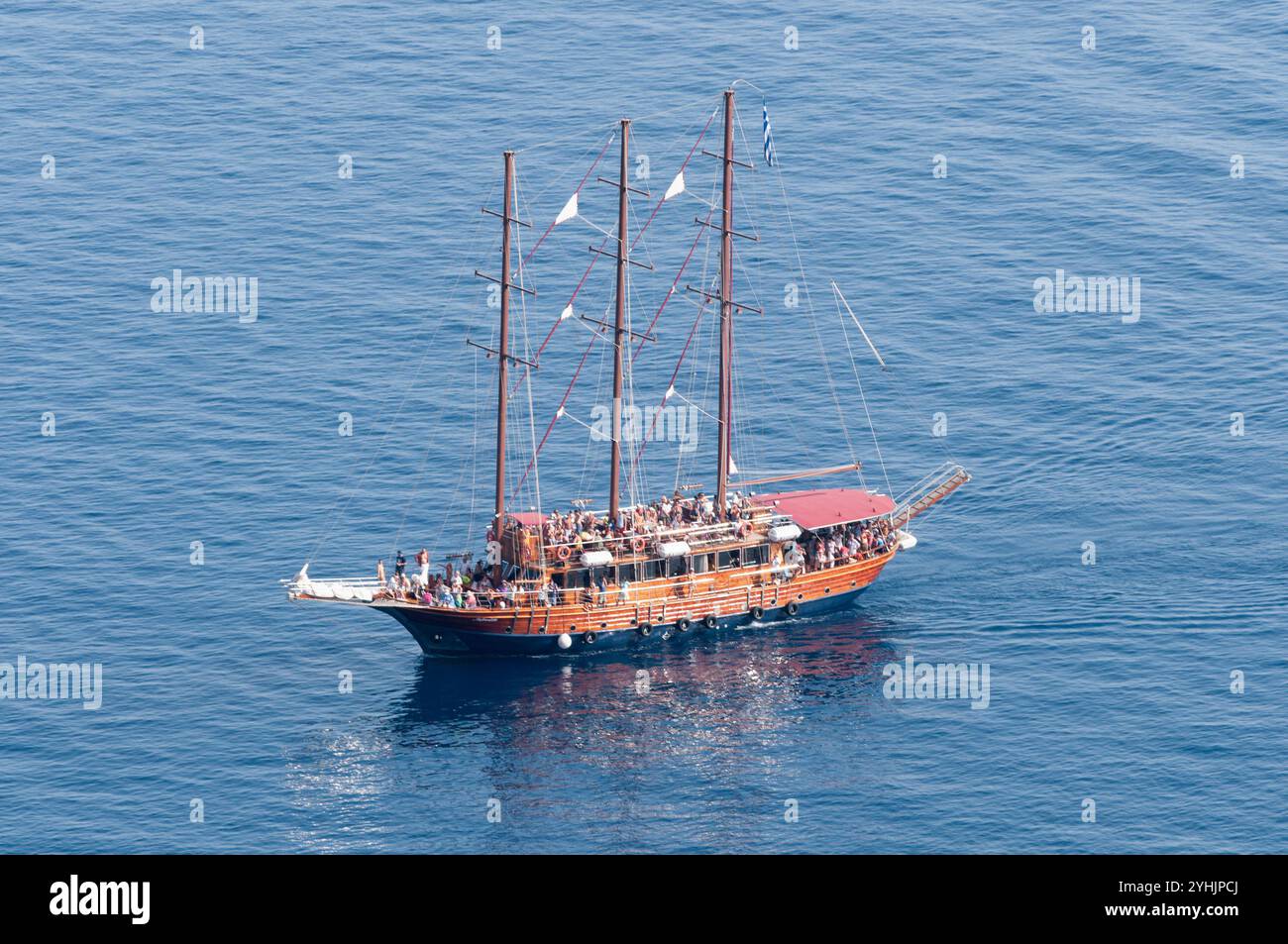 Gulet , traditional Greek wooden boat sailing with tourists in ...
