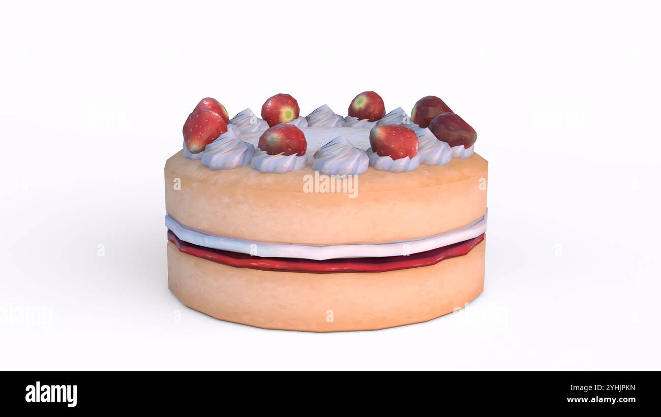 Sponge cake fresh summer Cut Out Stock Images & Pictures - Alamy
