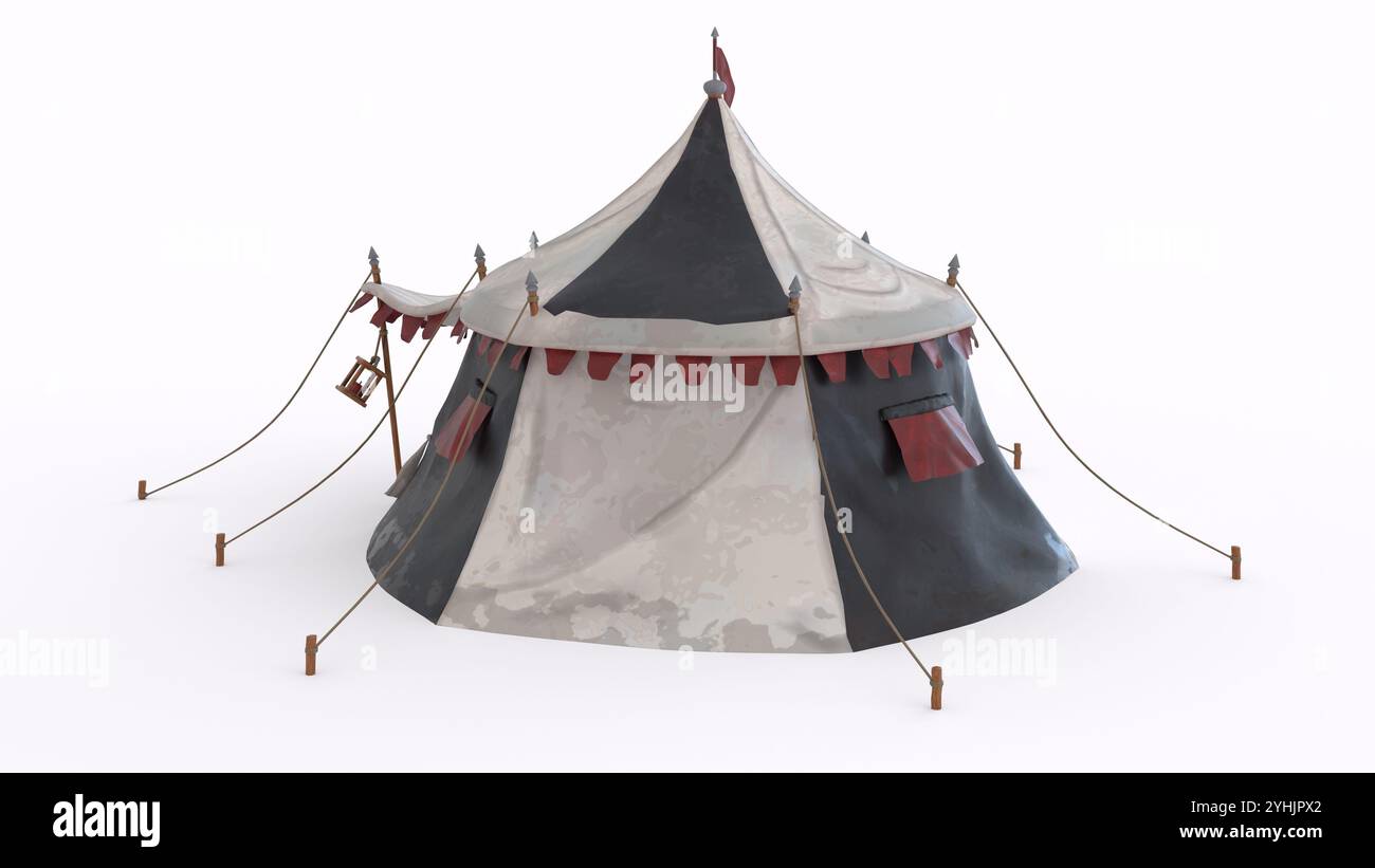 stylized medieval tent with white background Stock Photo - Alamy