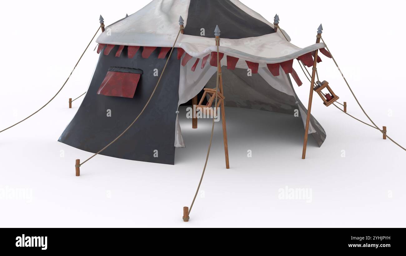 stylized medieval tent with white background Stock Photo - Alamy