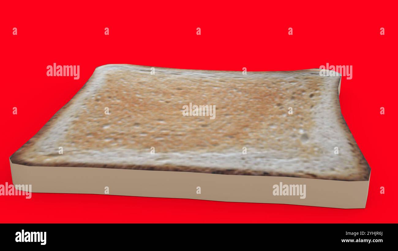 Toasted Bread with red background Stock Photo - Alamy