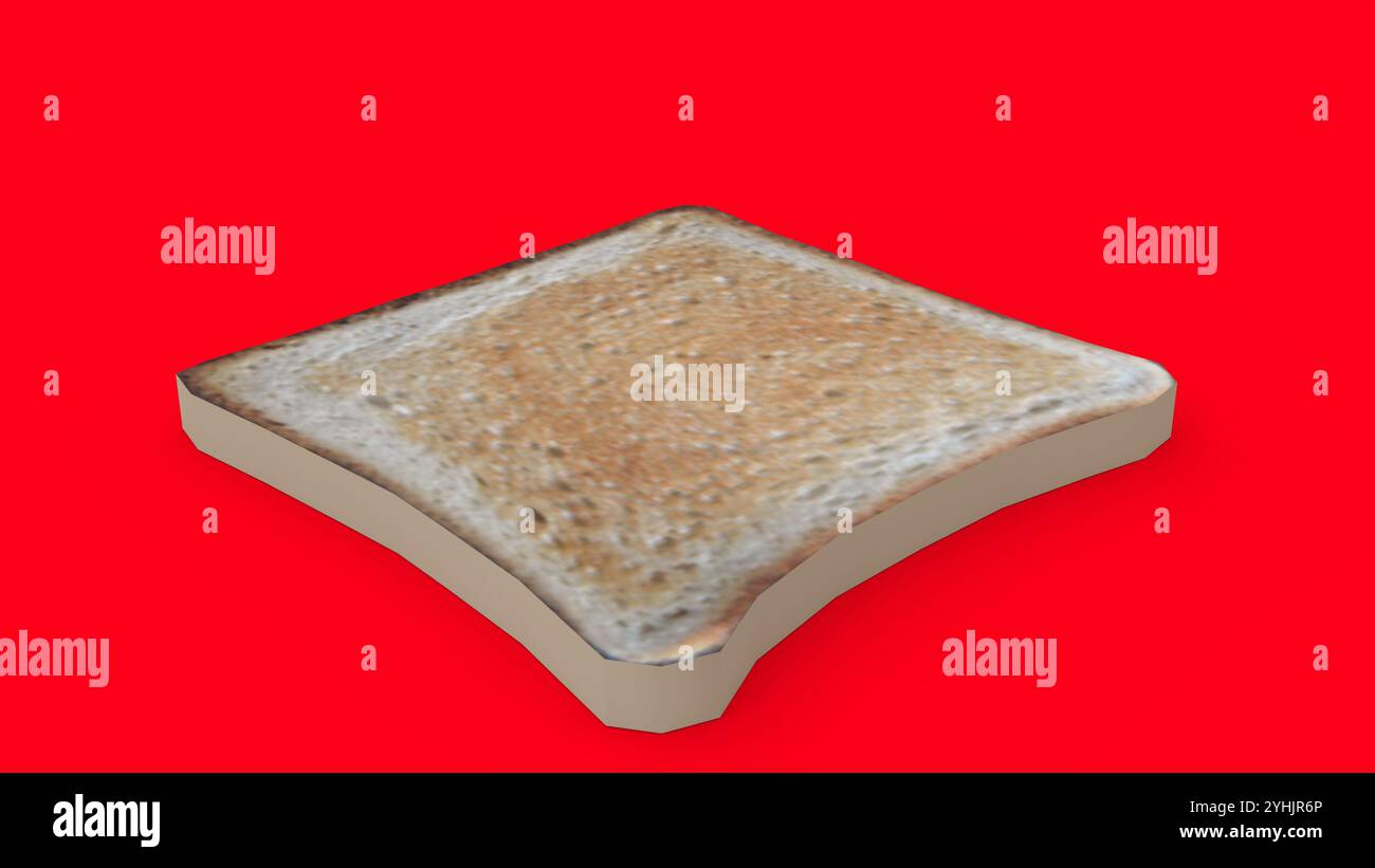 Toasted Bread with red background Stock Photo - Alamy