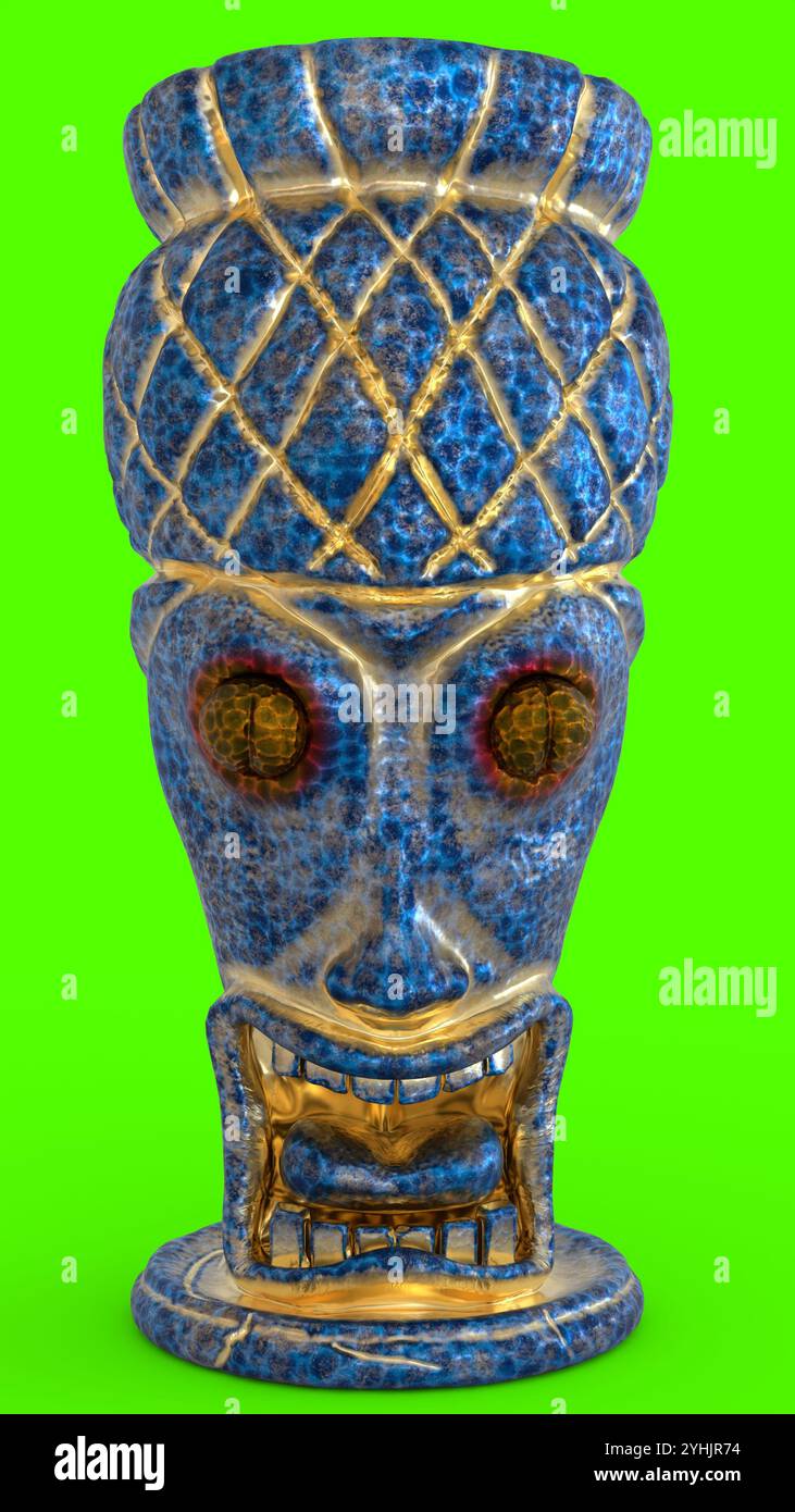 totem metal statue with gren background Stock Photo - Alamy