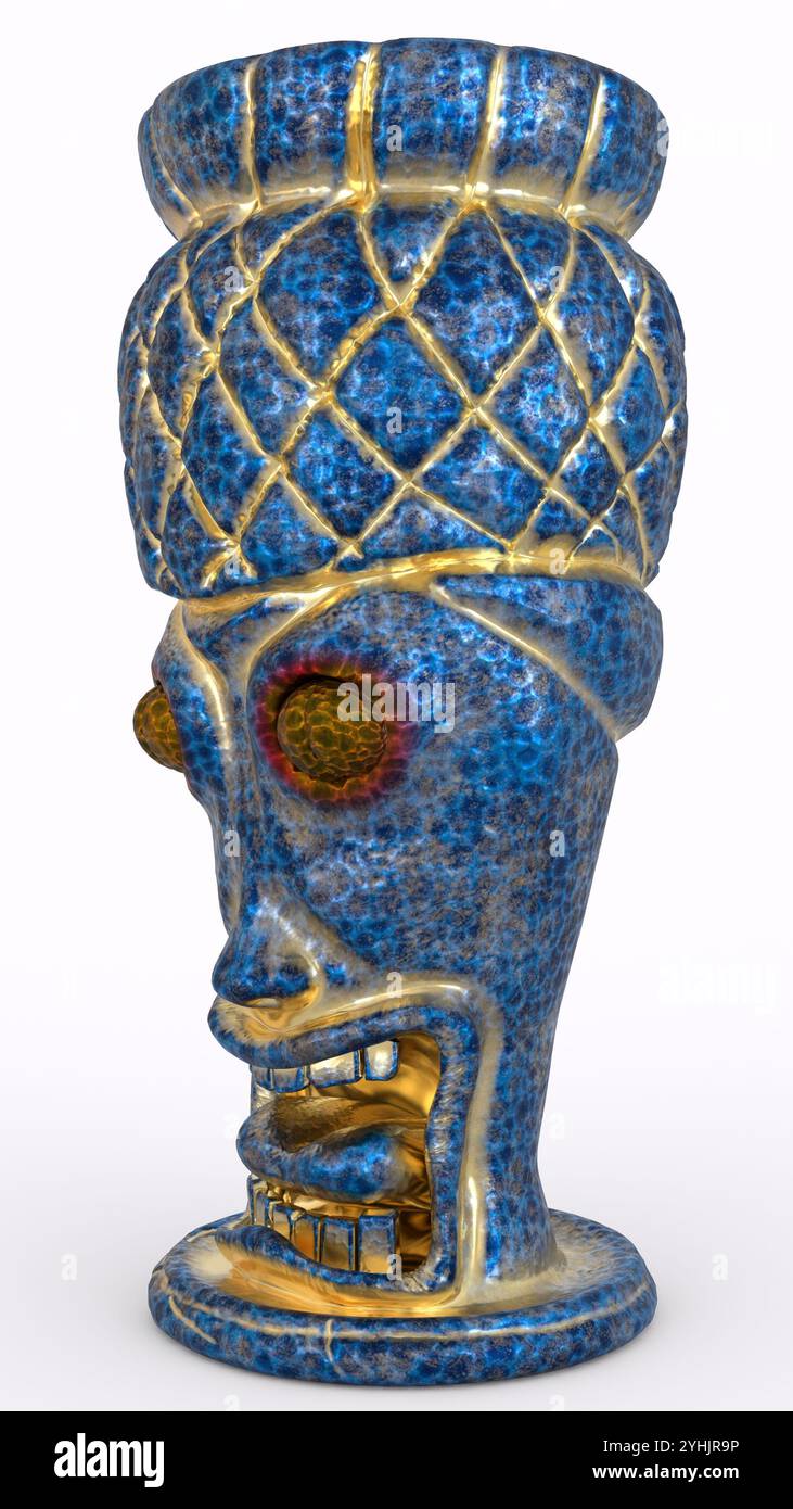 totem metal statue with white background Stock Photo - Alamy