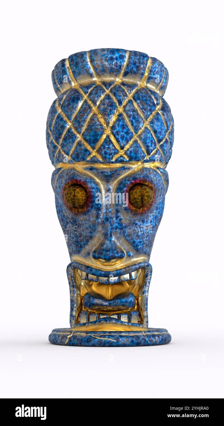 totem metal statue with white background Stock Photo - Alamy