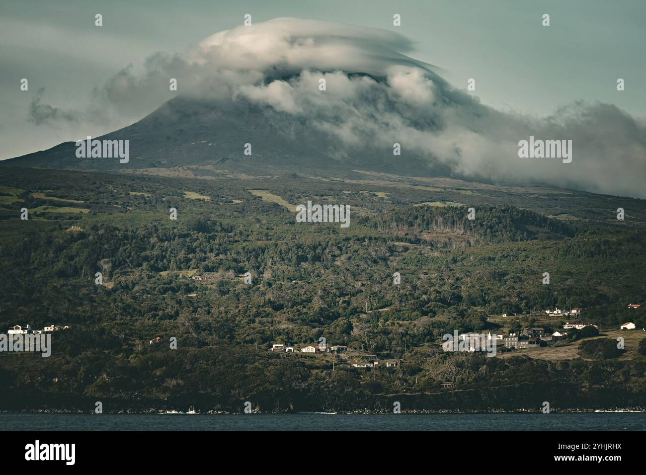 Majestic Pico Volcano slopes view at Pico island Azores Portugal Stock ...