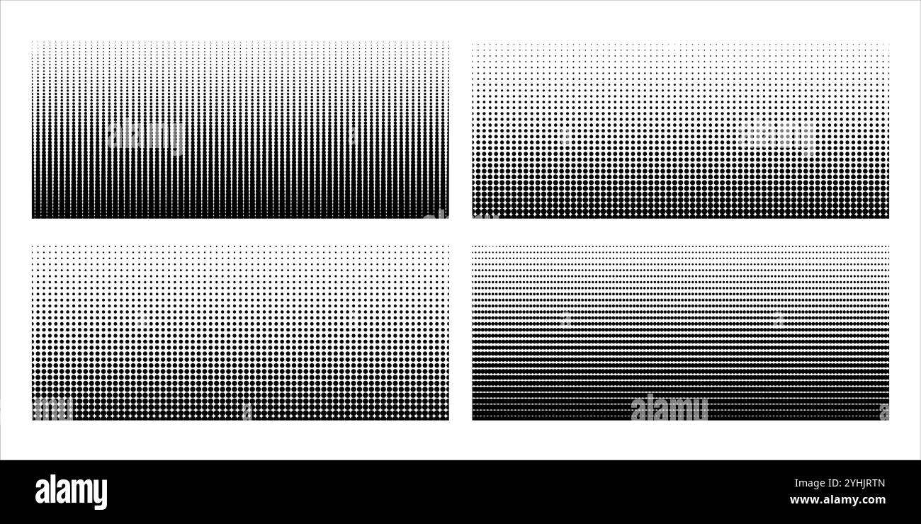 Pixel halftone texture from circles mosaic background set, Vector ...