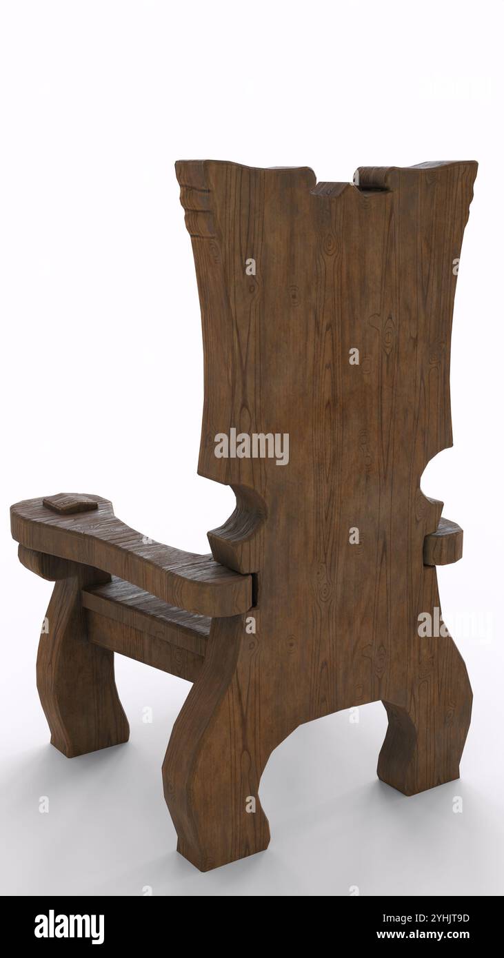 wooden throne with white background Stock Photo - Alamy