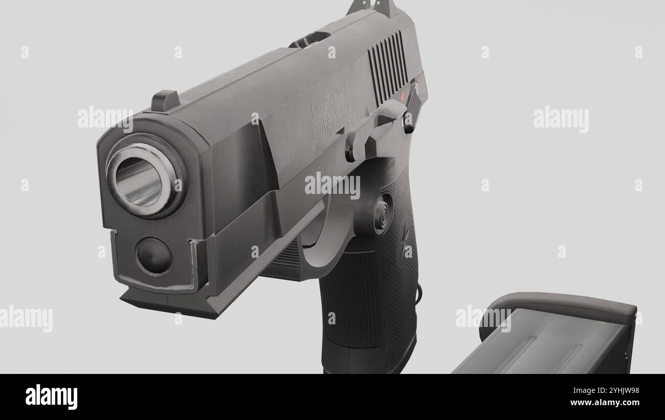 9 mm pistol gun with magazine Stock Photo - Alamy