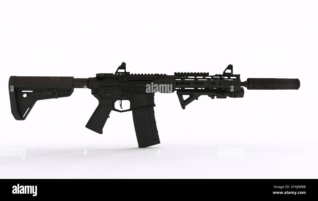 SLR Gun With Suppressor 4k photos Stock Photo - Alamy