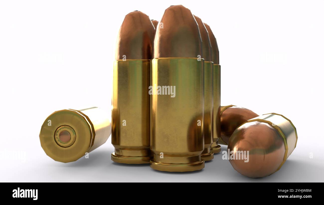 9mm caliber with white background Stock Photo - Alamy
