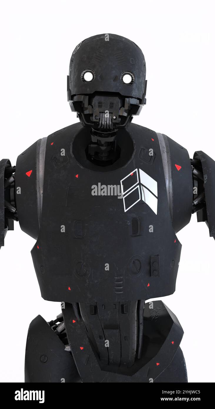 ai robot running with white background Stock Photo - Alamy