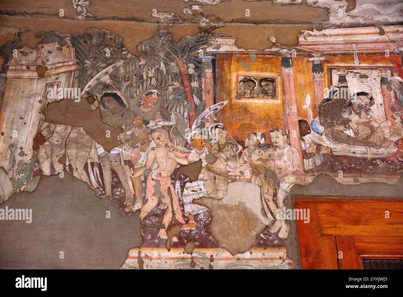 Cave 17, the Ajanta Caves, a UNESCO World Heritage Site, are 30 rock ...