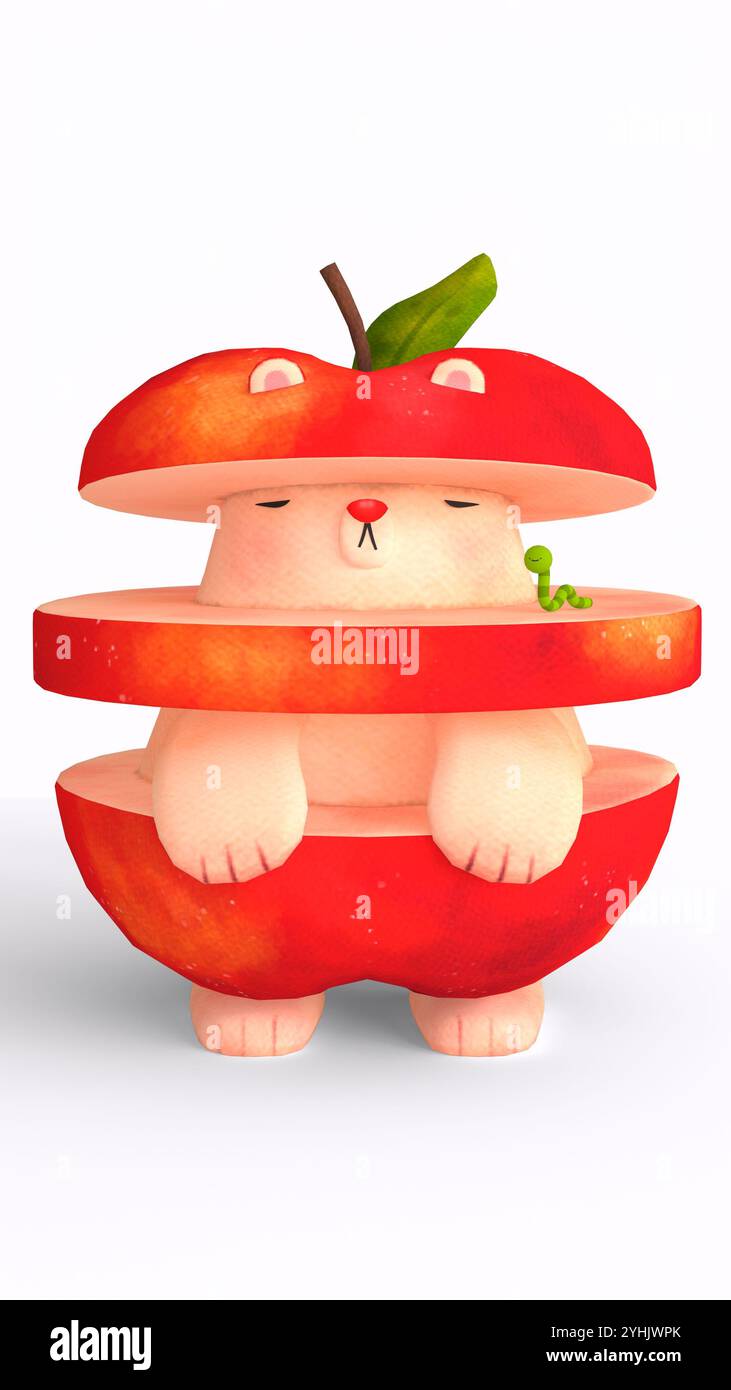 apple bear with white background Stock Photo - Alamy