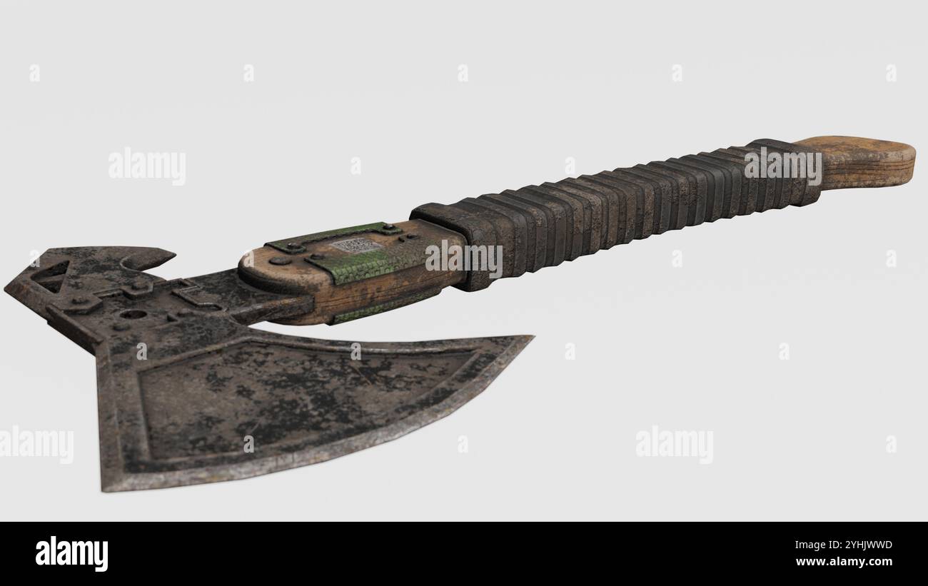 wooden axe with white background Stock Photo - Alamy