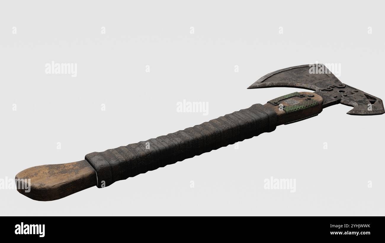 wooden axe with white background Stock Photo - Alamy