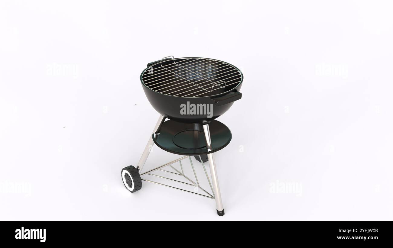 barbecue with white background Stock Photo - Alamy