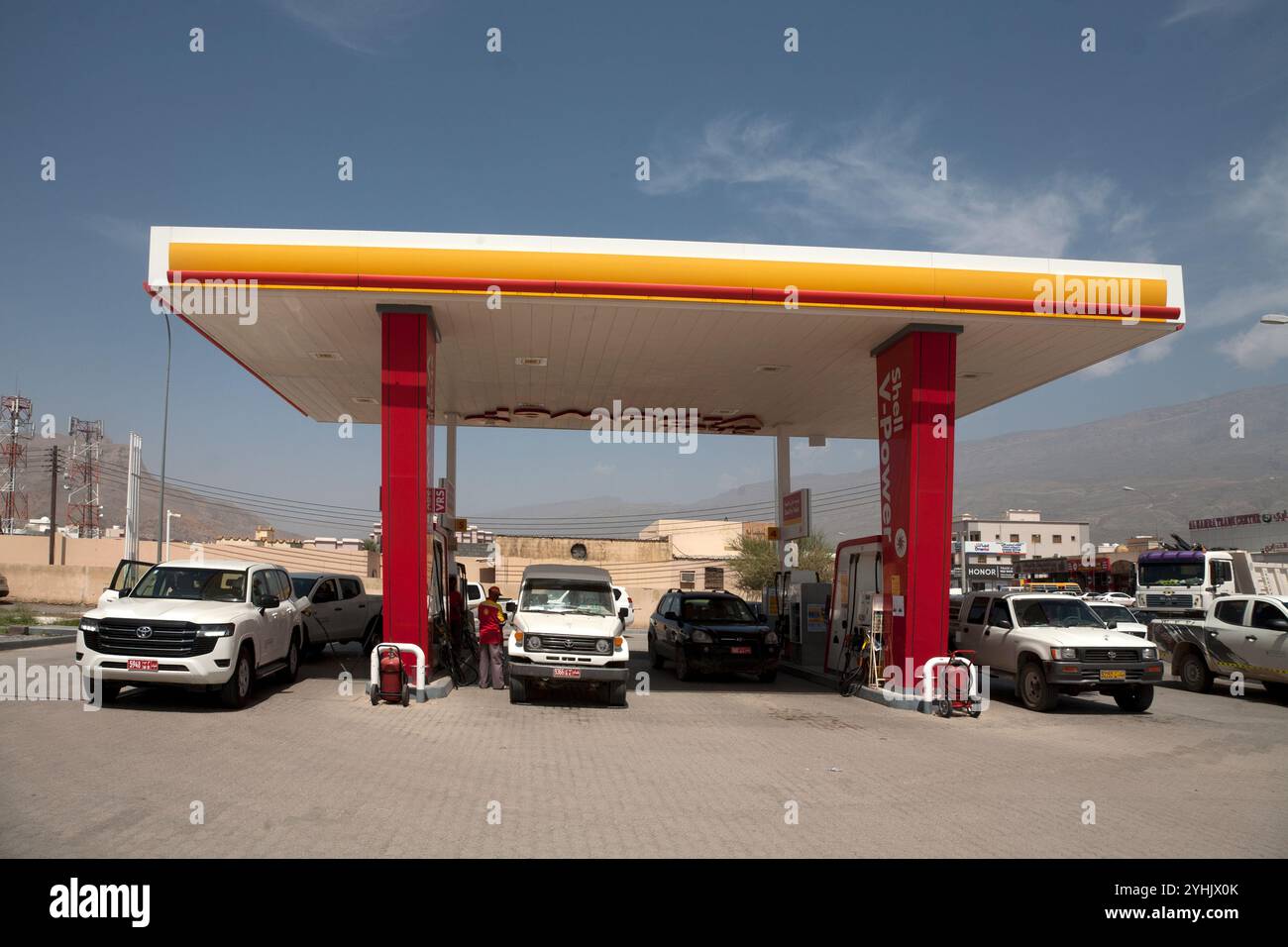 shell petrol station al hamra oman middle east Stock Photo - Alamy