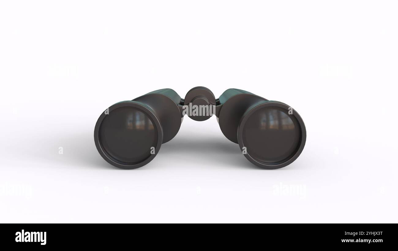 Young woman looking binoculars Cut Out Stock Images & Pictures - Alamy