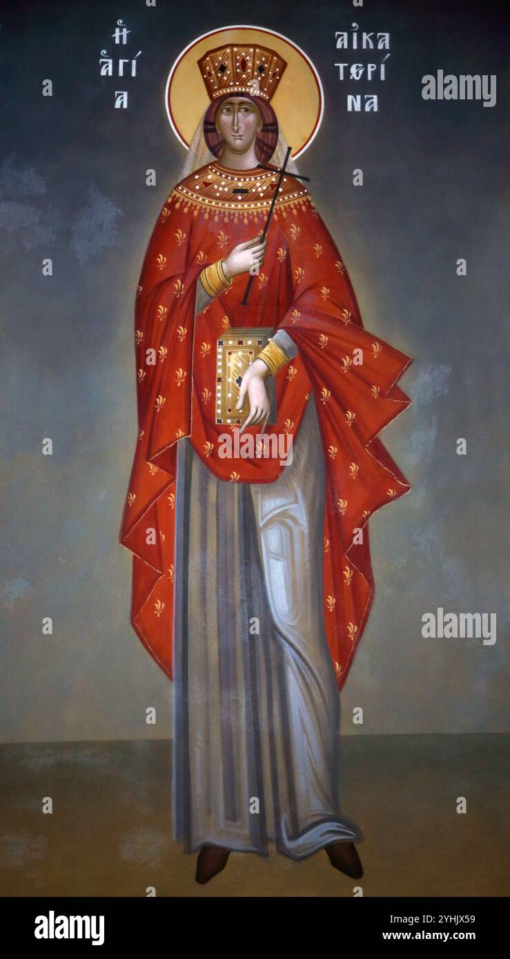 Icon of Saint Catherine of Alexandria a 4th Century Martyr and Princess ...