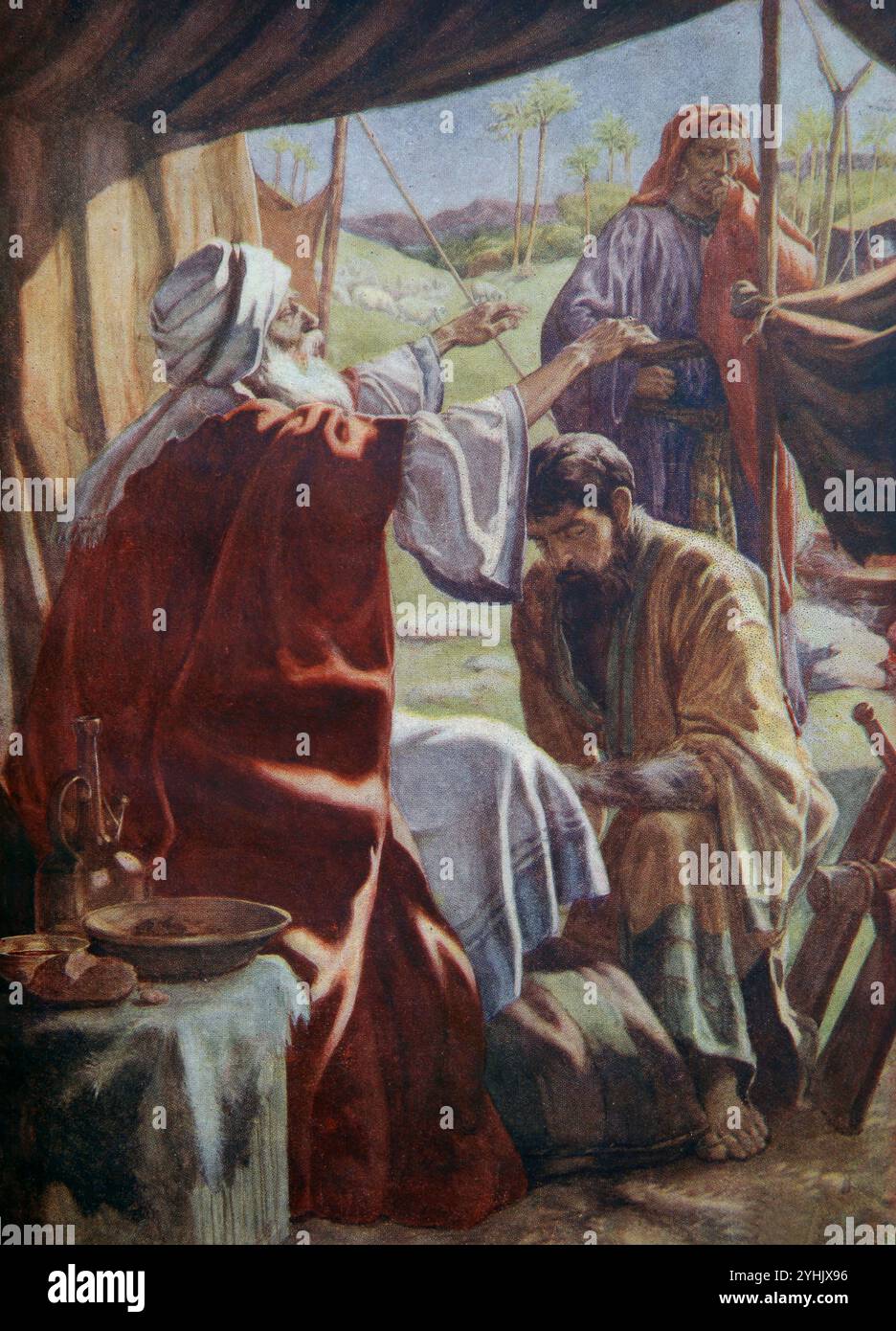 Illustration of Isaac Blessing Jacob - Rebekah And Jacob's Deception Of ...