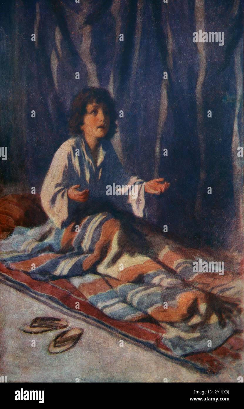 Illustration of Samuel Praying and Hearing the Voice of God (Book of ...