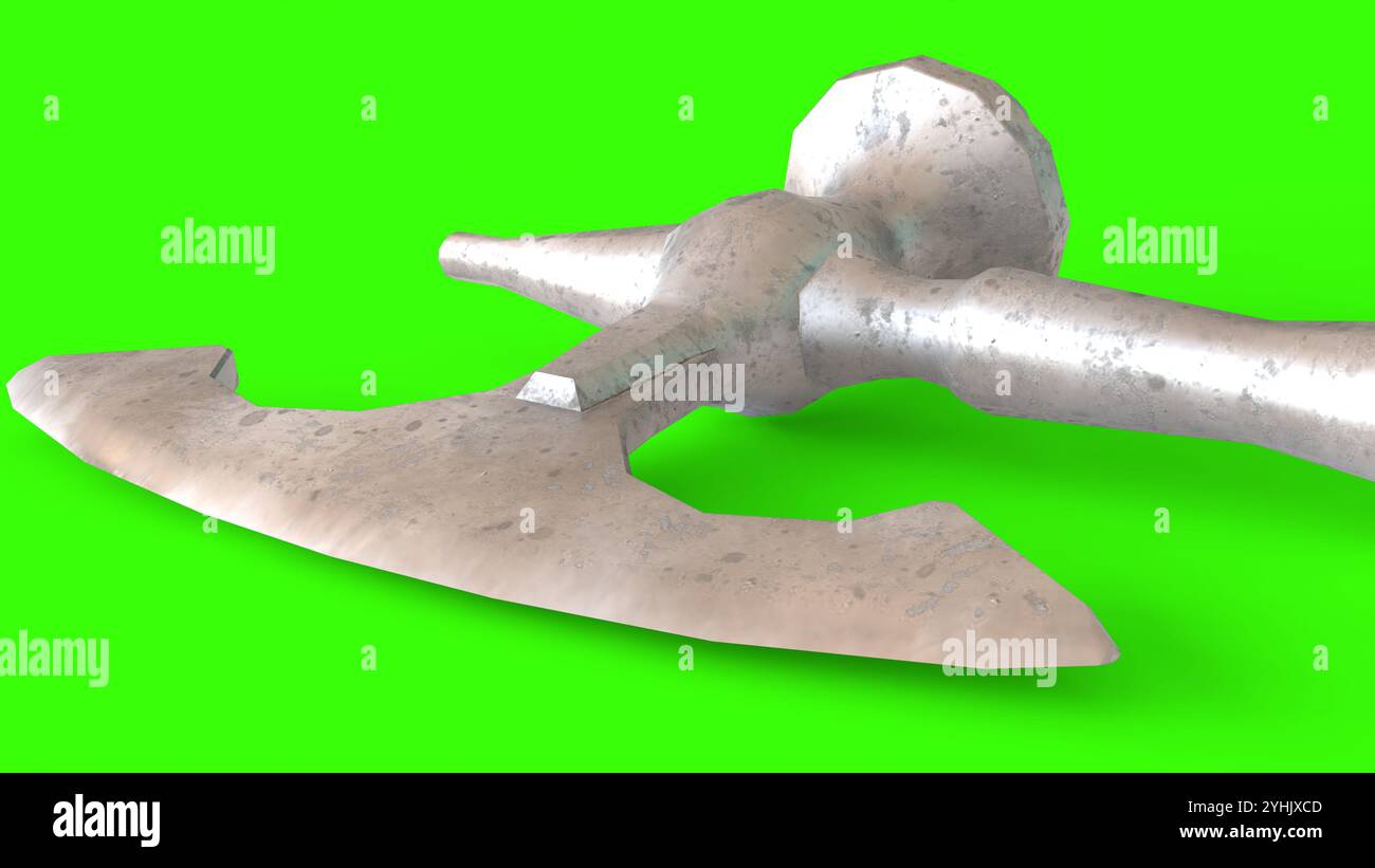 butcher poleaxe with green background Stock Photo - Alamy