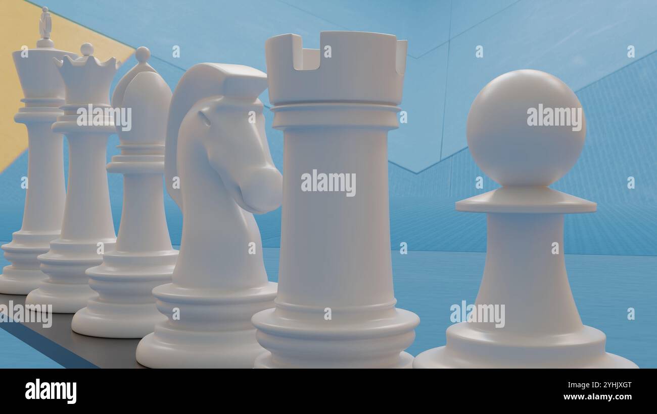 3d pawn in chess with different different background Stock Photo - Alamy