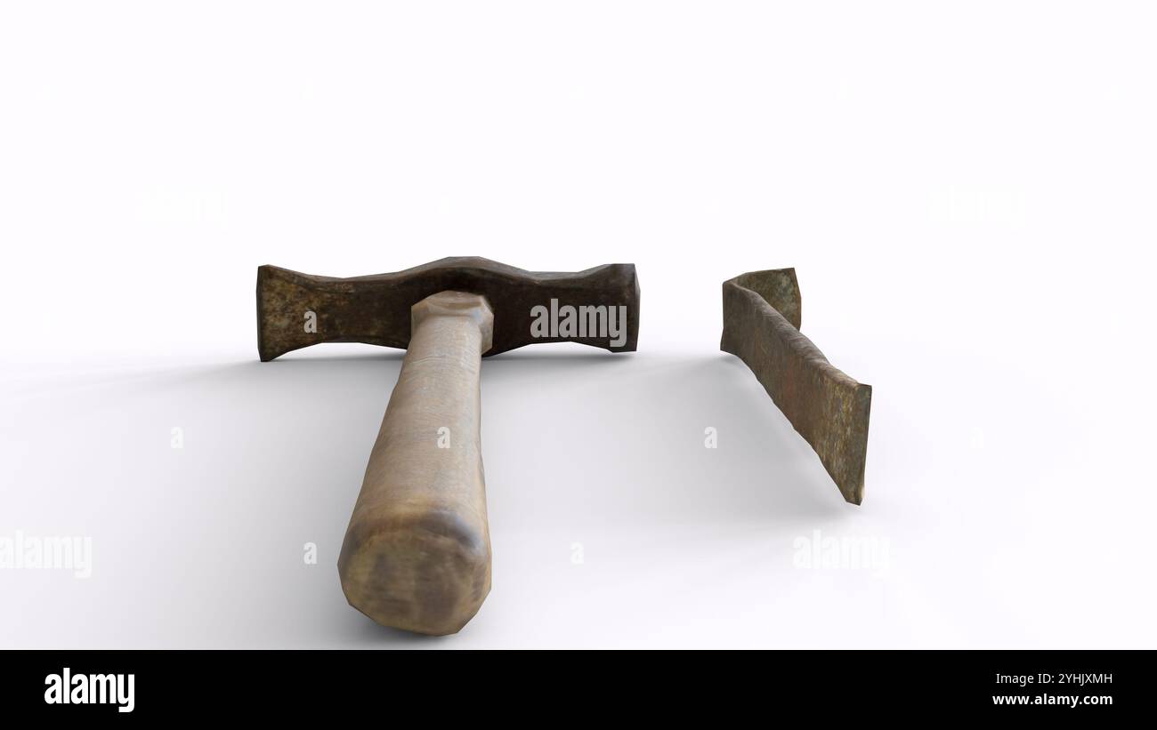 chisel hammer with white background Stock Photo - Alamy