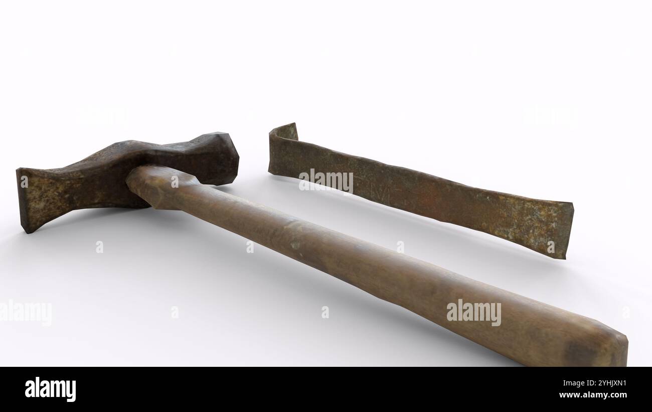 chisel hammer with white background Stock Photo - Alamy