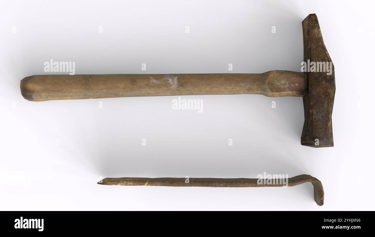 chisel hammer with white background Stock Photo - Alamy