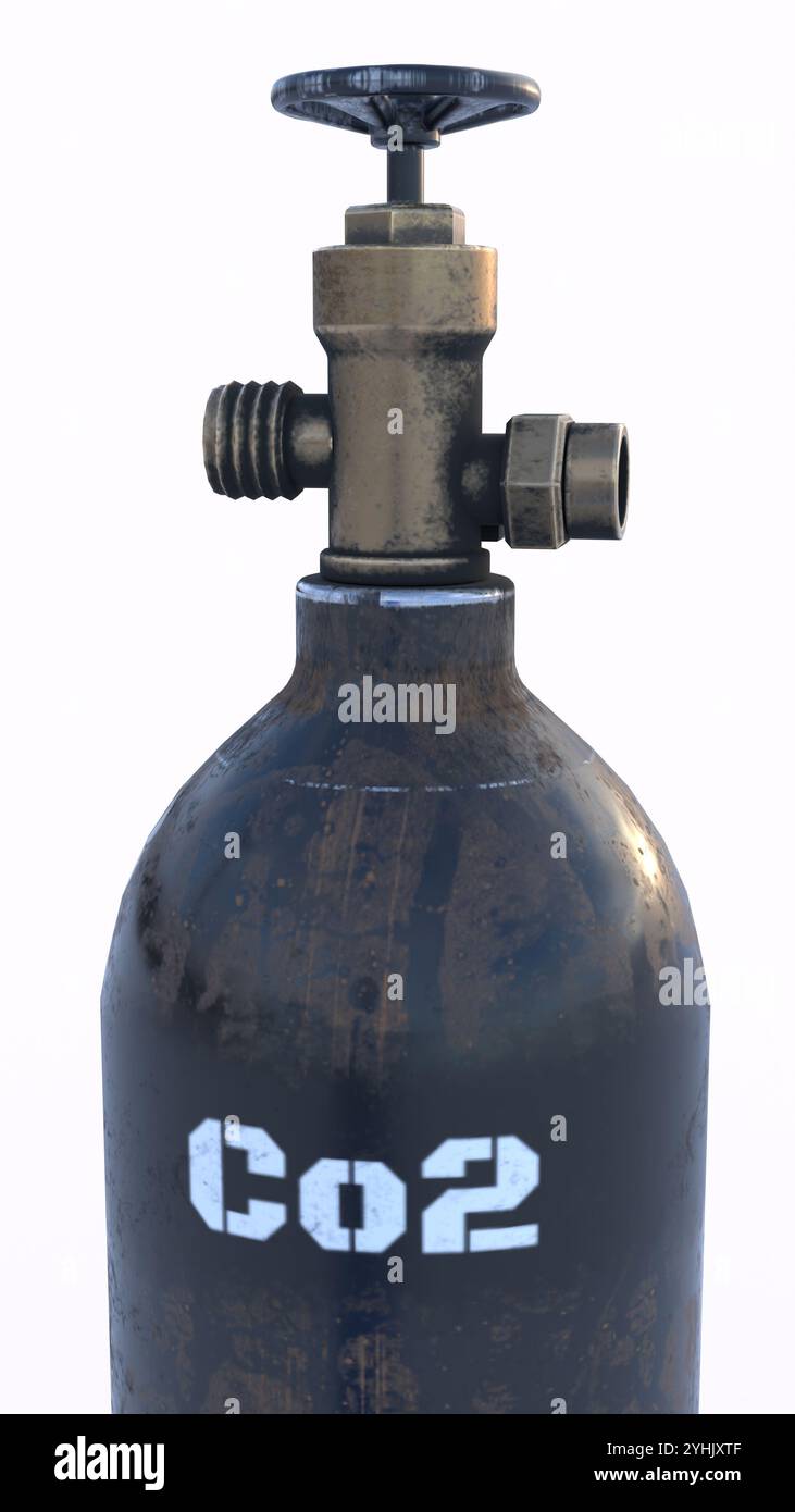 Co2 Gas Cylinder with white background Stock Photo - Alamy
