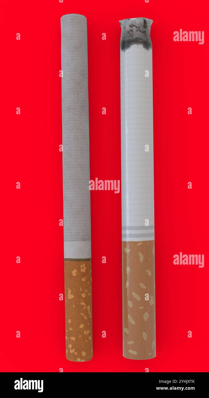 cigarette with red background Stock Photo - Alamy