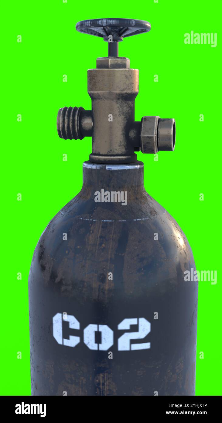 Co2 Gas Cylinder with green background Stock Photo - Alamy