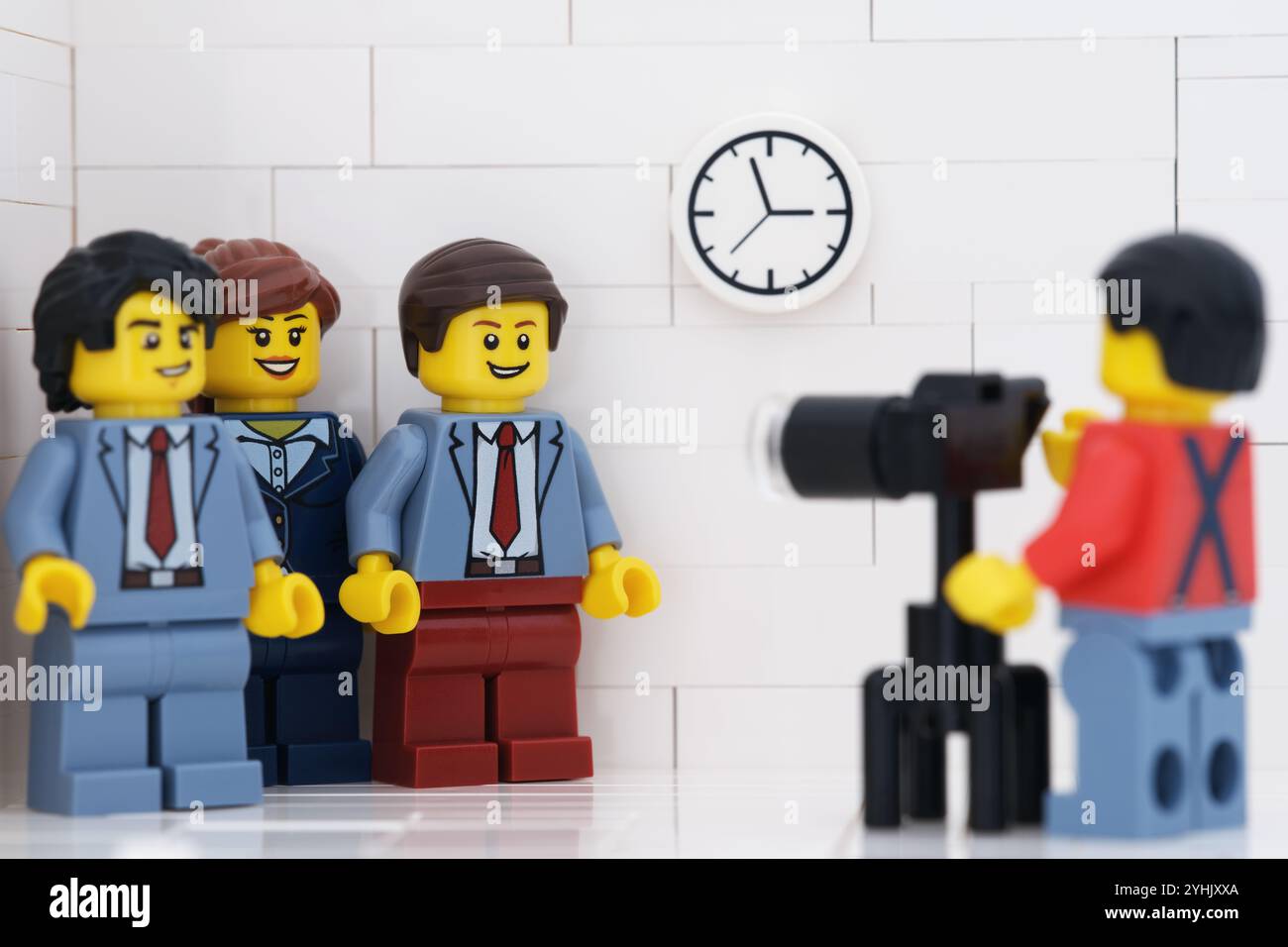Tambov, Russian Federation - September 14, 2024 A Lego photographer ...