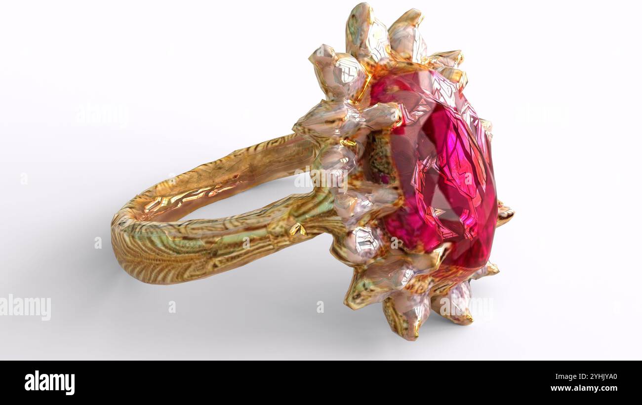 diamond ruby ring with white background Stock Photo - Alamy