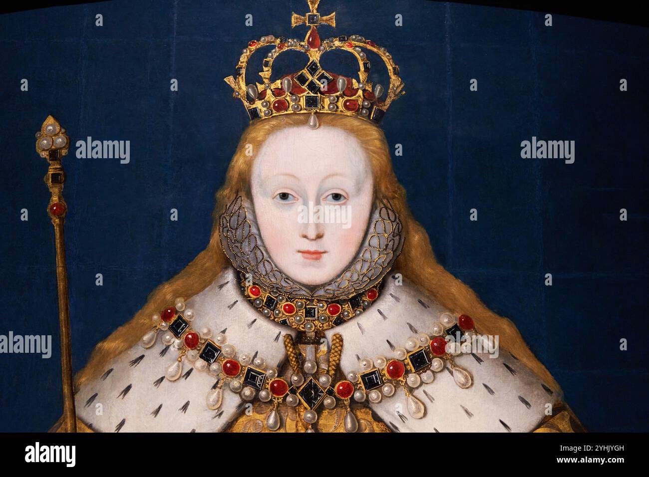 Detail, Queen Elizabeth I, (1533-1603), about 1600, By an unknown ...