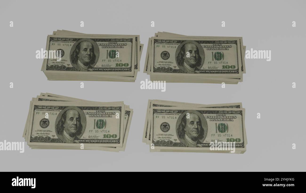 Bundles of hundred dollar bills hi-res stock photography and images - Alamy