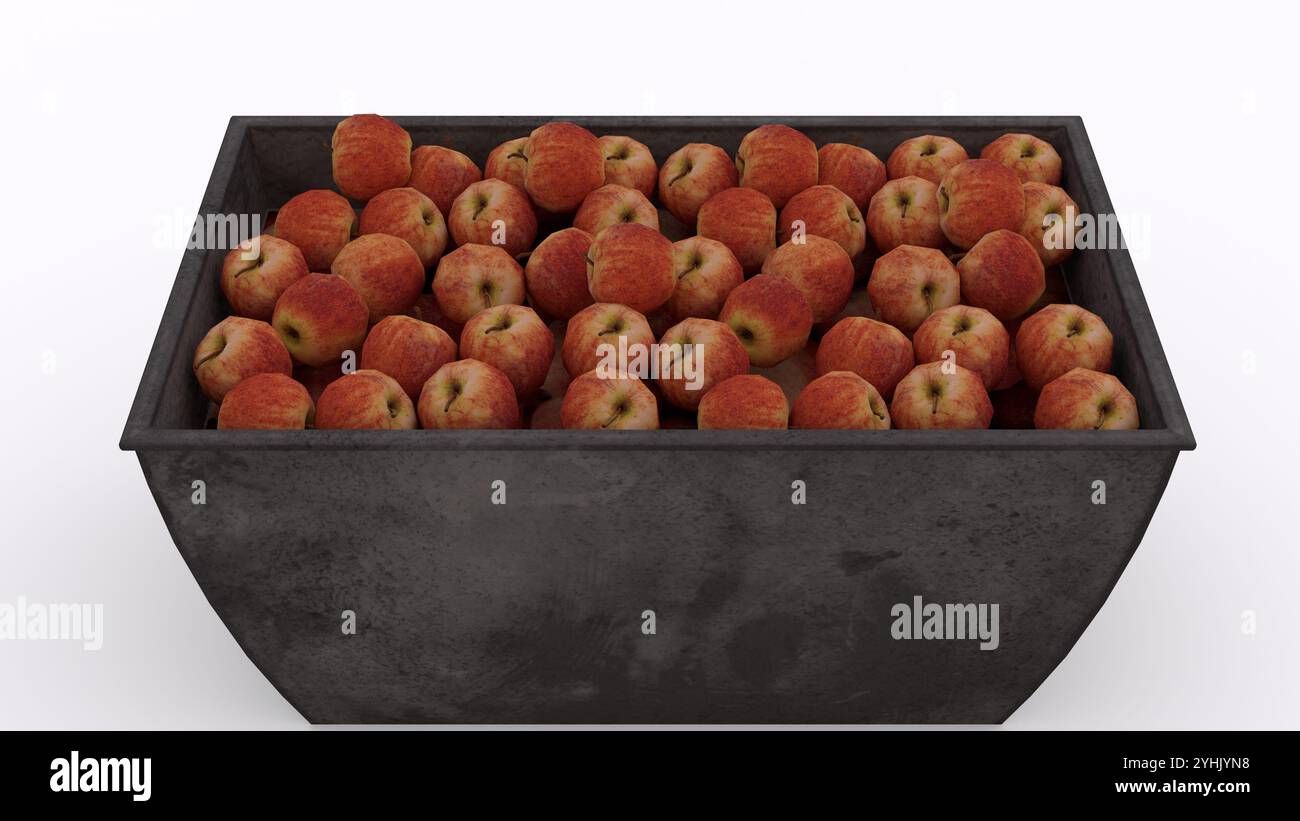 fresh apple in container with white background Stock Photo - Alamy
