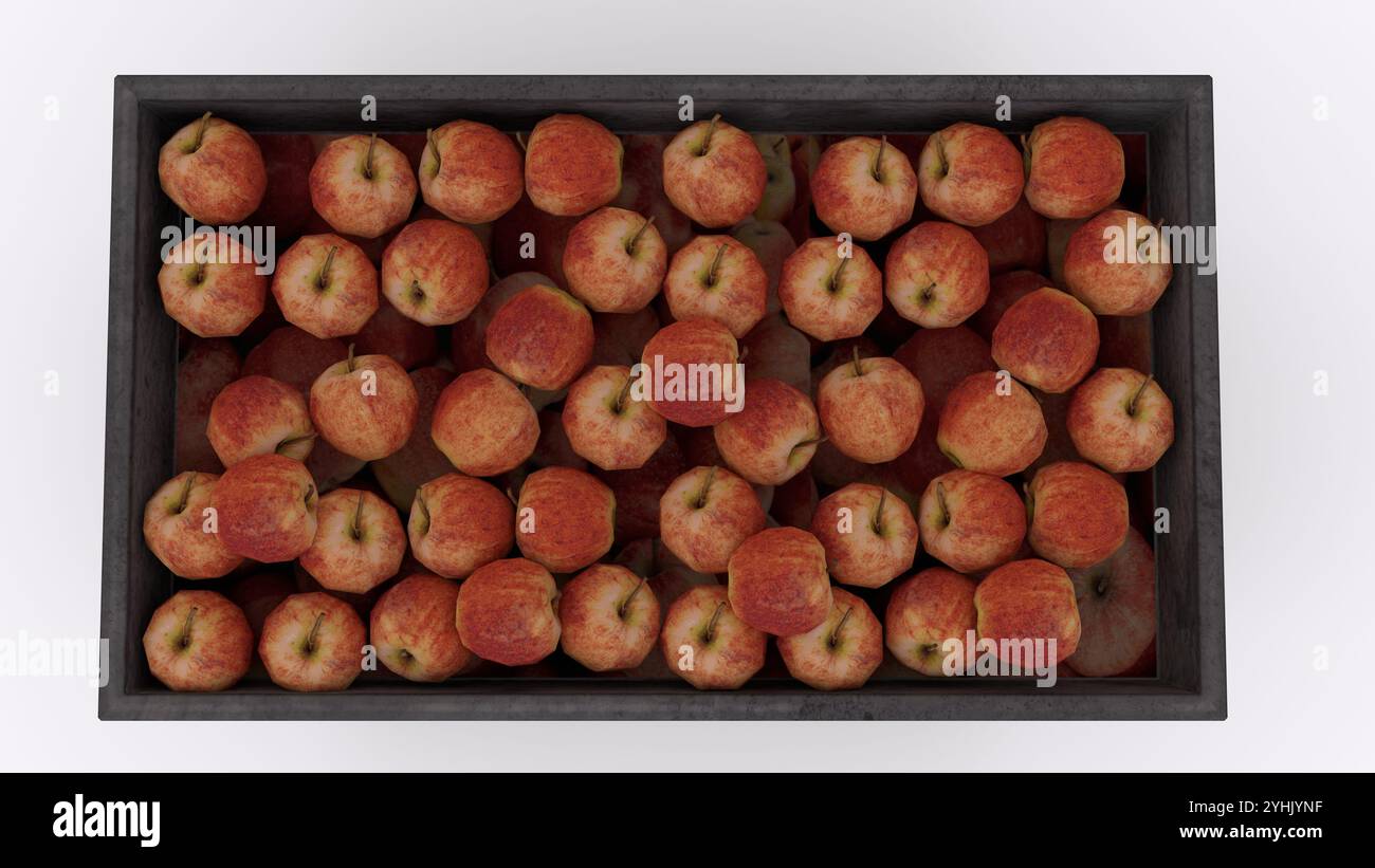 fresh apple in container with white background Stock Photo - Alamy