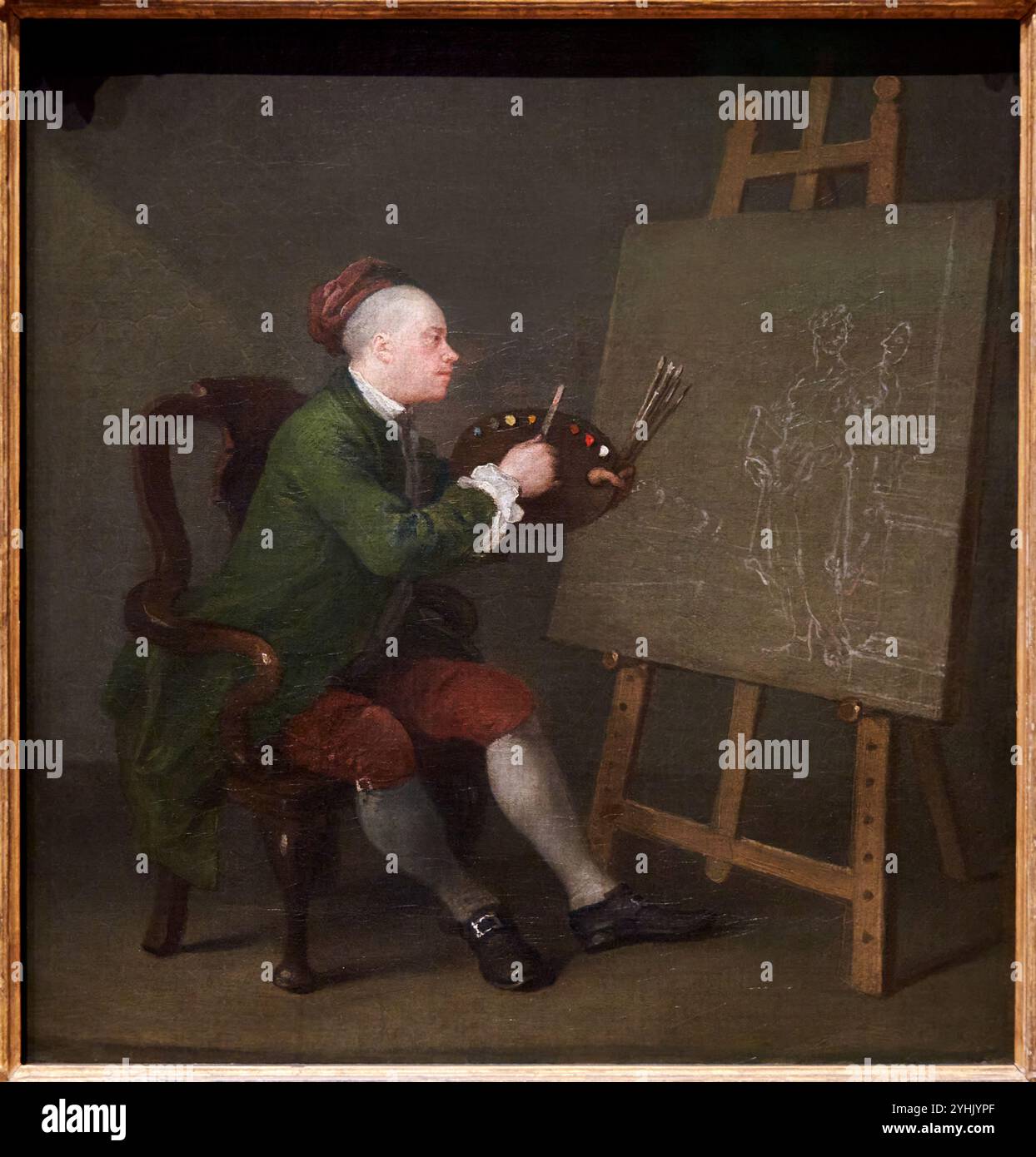 William hogarth self portrait hi-res stock photography and images - Alamy