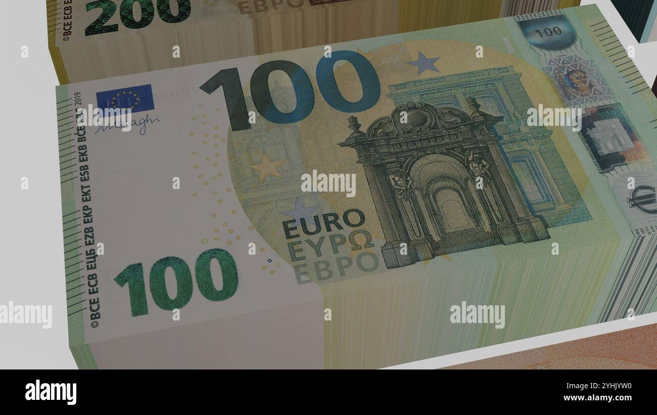 Euro Banknotes with white background Stock Photo - Alamy