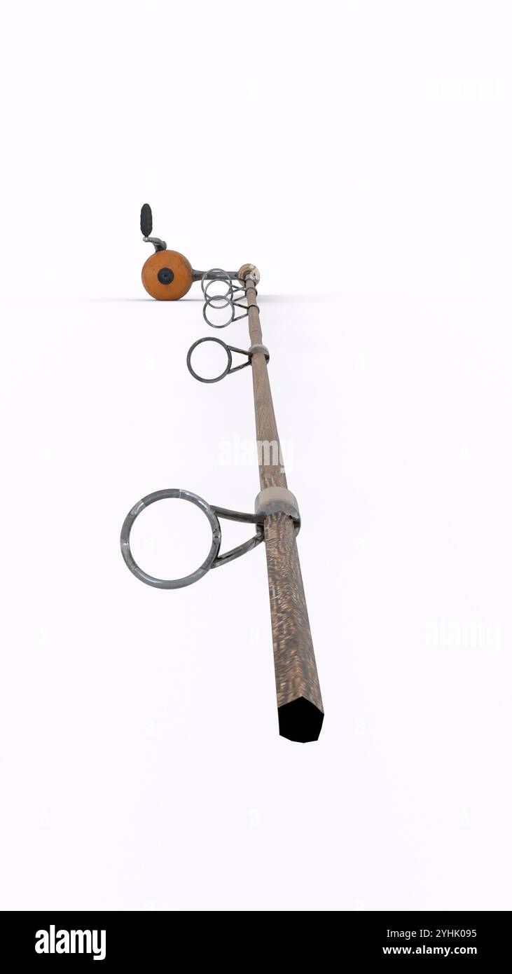 fish hunting stick with white background Stock Photo - Alamy