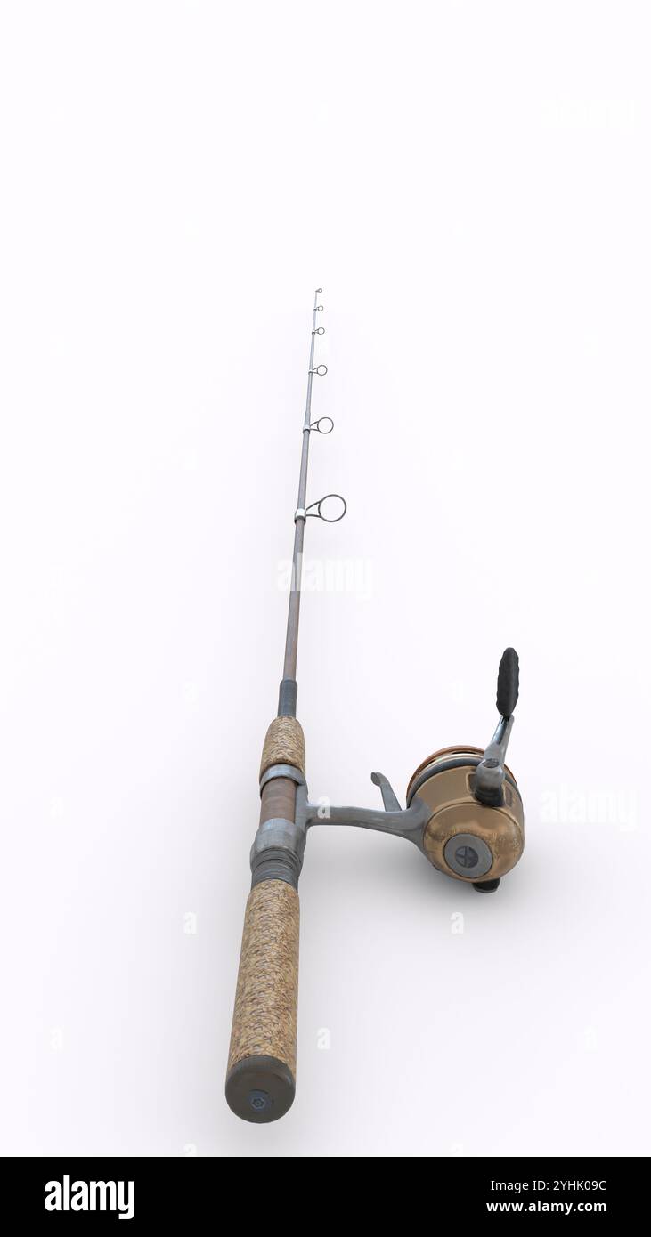 fish hunting stick with white background Stock Photo - Alamy