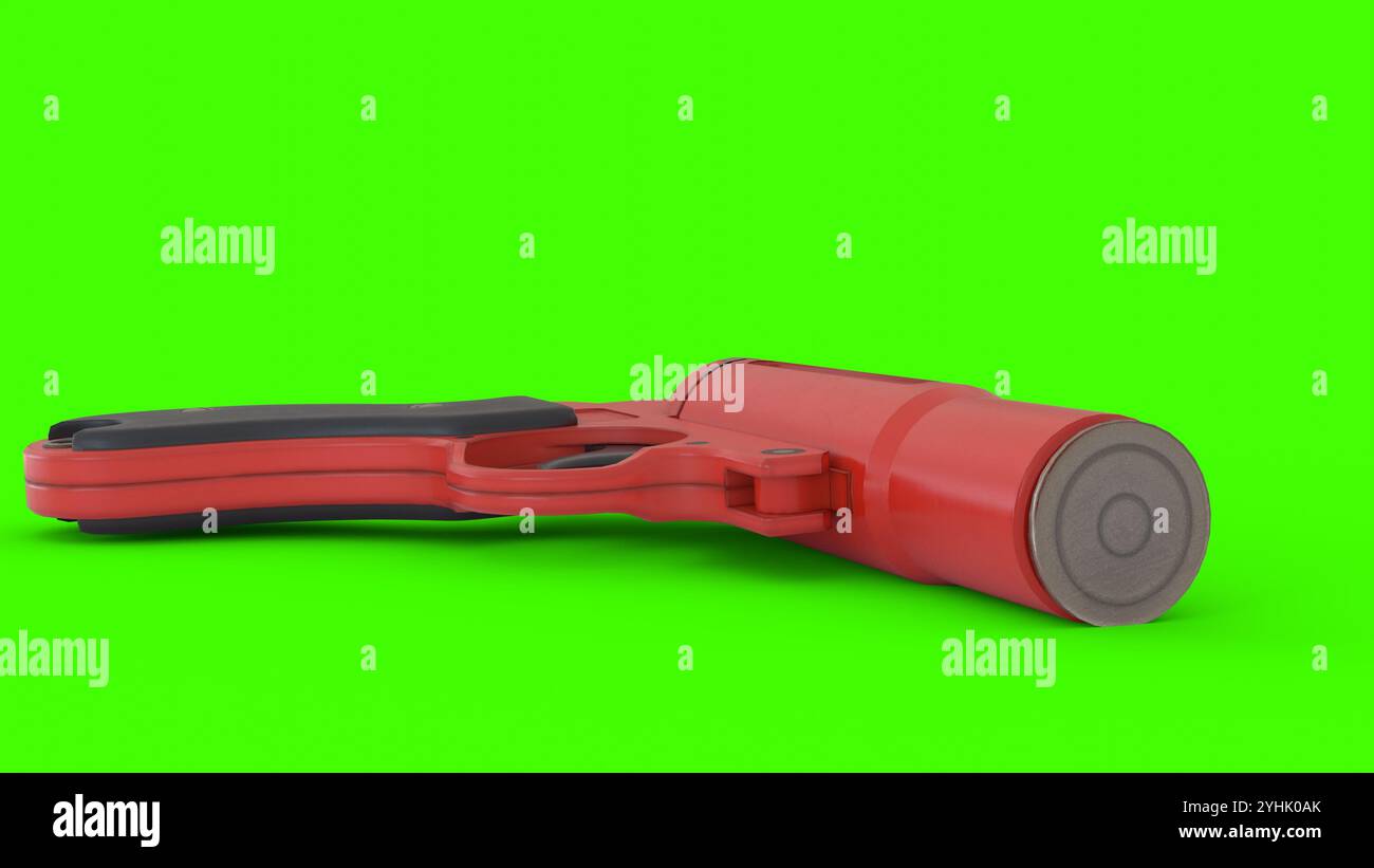 flare gun with green background Stock Photo - Alamy