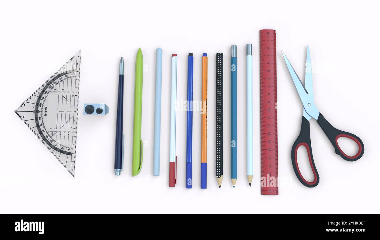 School geometry box hi-res stock photography and images - Alamy