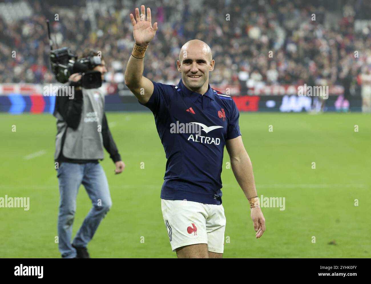 Maxime Lucu of France salutes the supporters following the Autumn ...