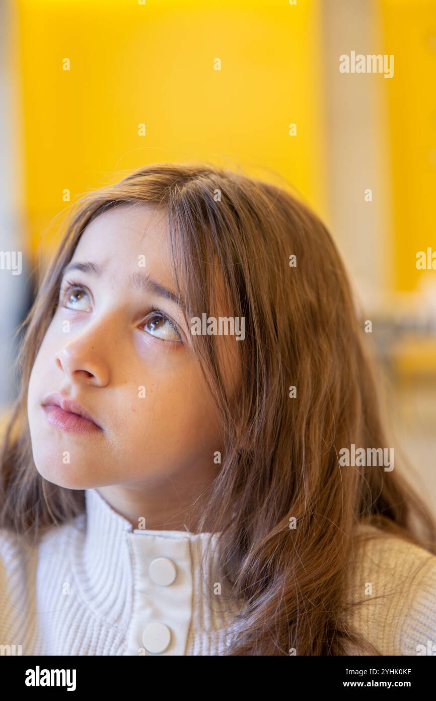 Sad girl. The girl has a sad emotion. Thoughtful girl Stock Photo - Alamy